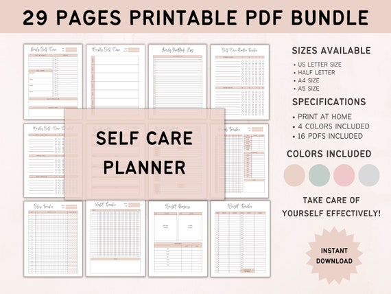 Self Care Planner Printable Mood Tracker Daily Check in - Etsy UK