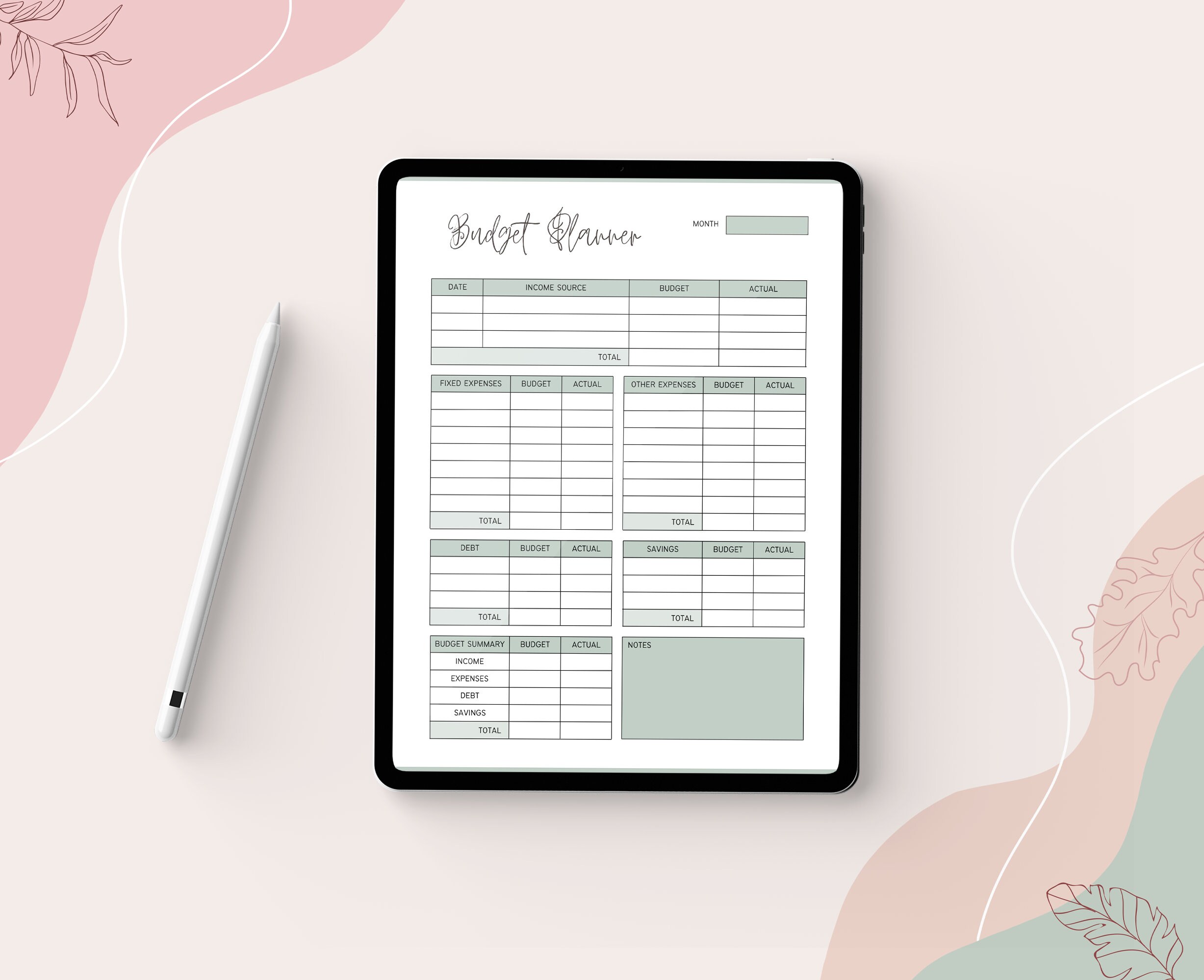 Finance Planner Template Canva Editable Printable (Instant Download) - Etsy