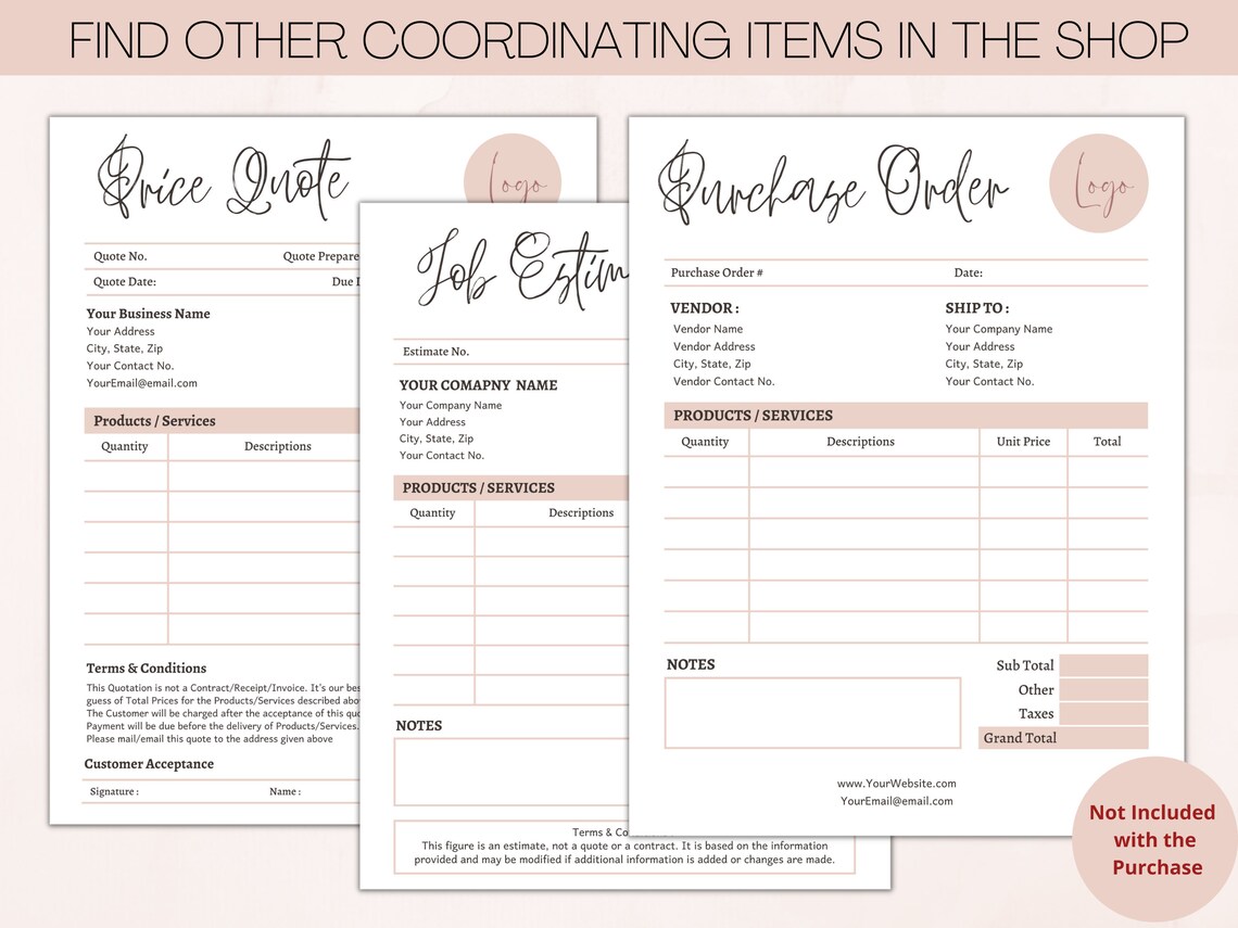 Invoice Template Editable in Canva Printable Invoice Log for - Etsy