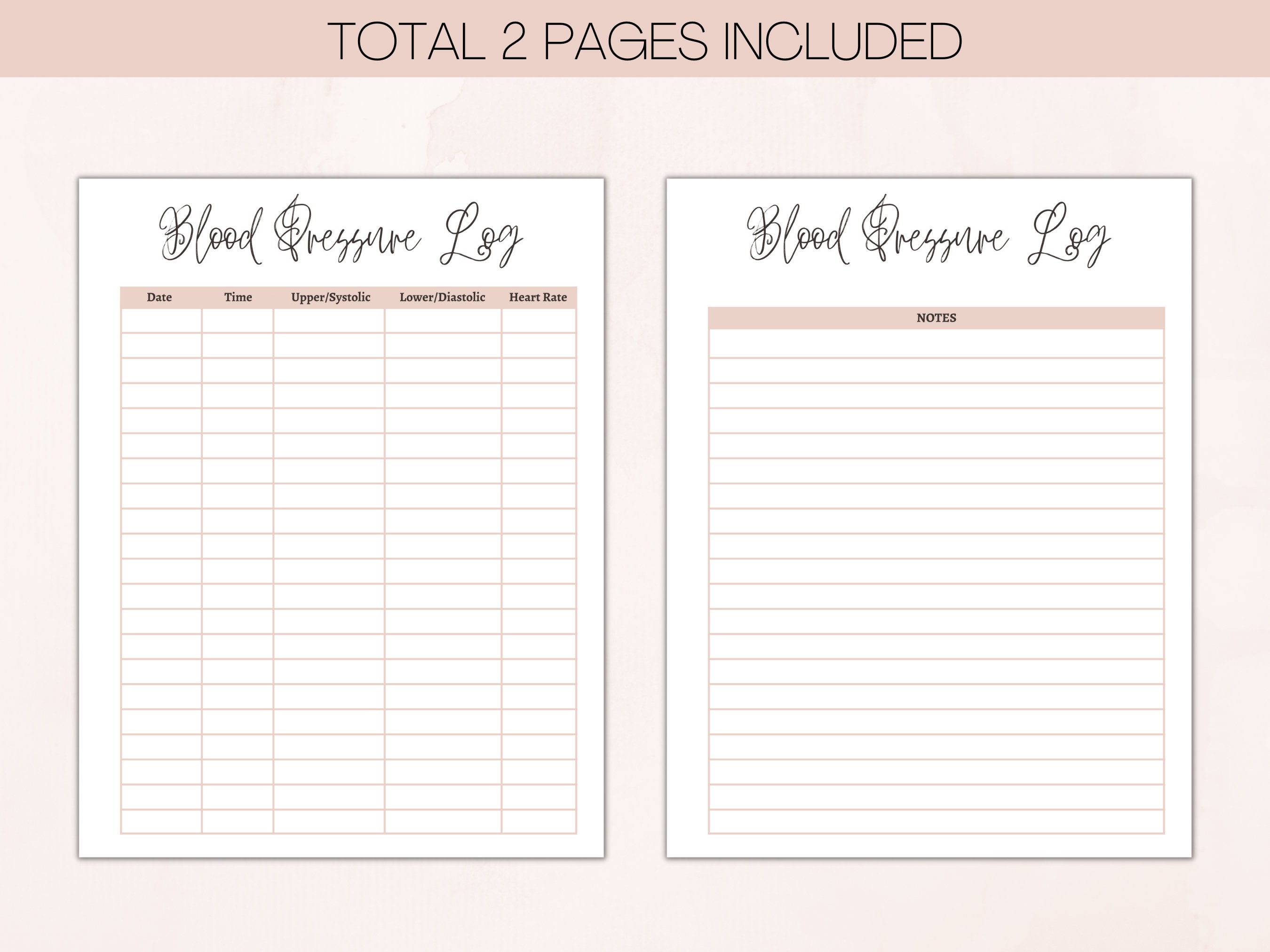 Editable Blood Pressure Log Printable Blood Glucose Tracker - Etsy Canada
