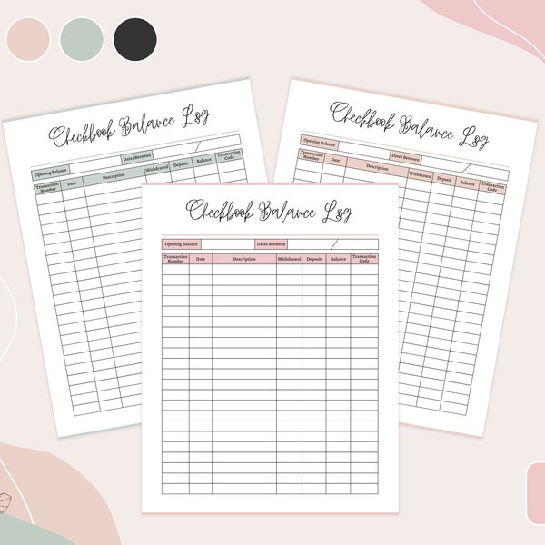 Bank Balance Printable - Etsy