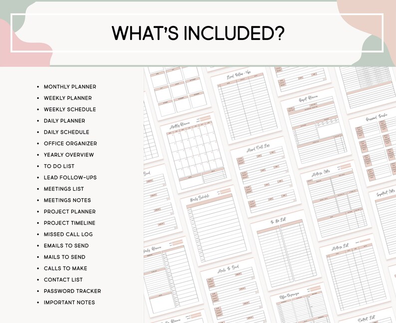 Work Planner Daily Office Tasks Manager Editable Printable Employee ...
