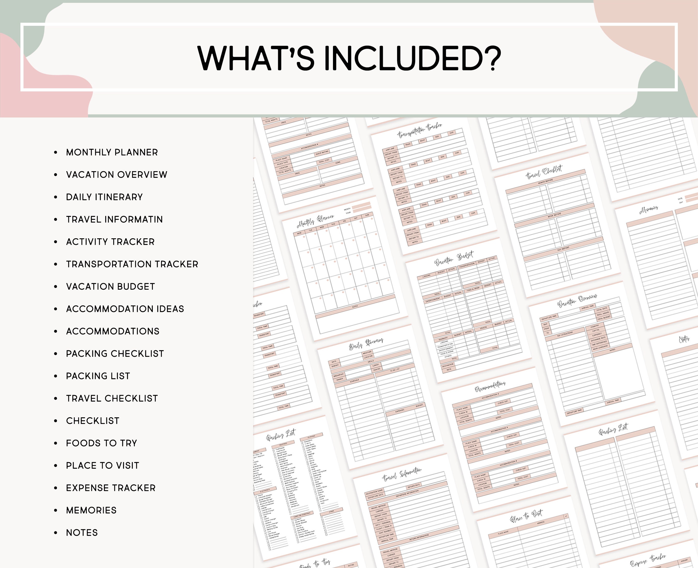 Vacation Planner Bundle Holiday Organizer, Family Travel Planner ...