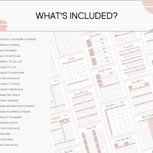 Printable Academic Planner Digital Student, School Planner Notebook ...