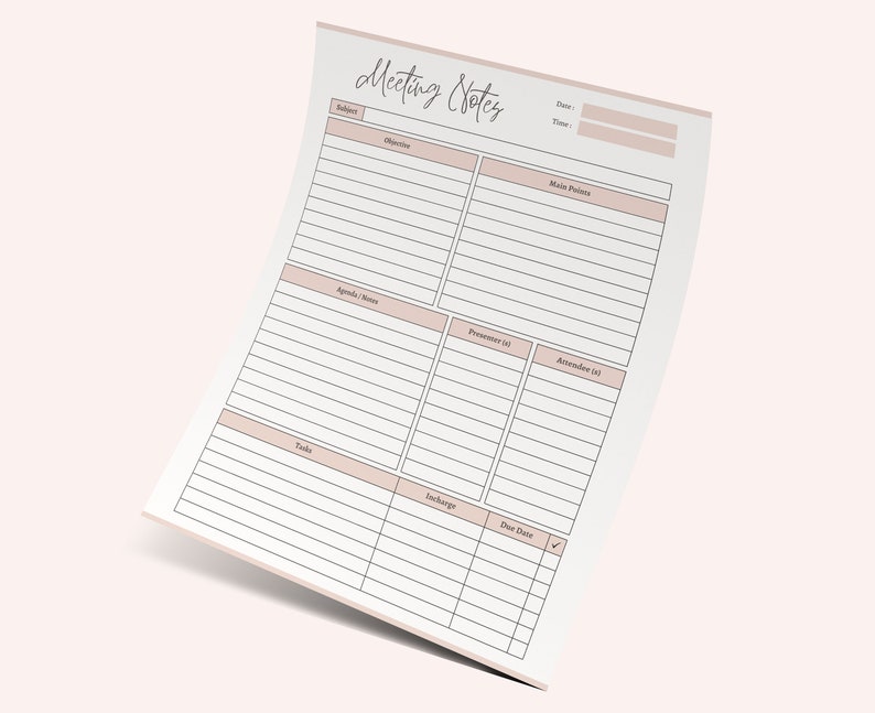 Meeting Notes Template Printable Meeting Agenda PDF Meeting - Etsy Meeting Notes Template Printable Meeting Agenda PDF Meeting - Etsy