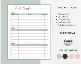 Invoice Template Editable in Canva Printable Invoice Log for - Etsy