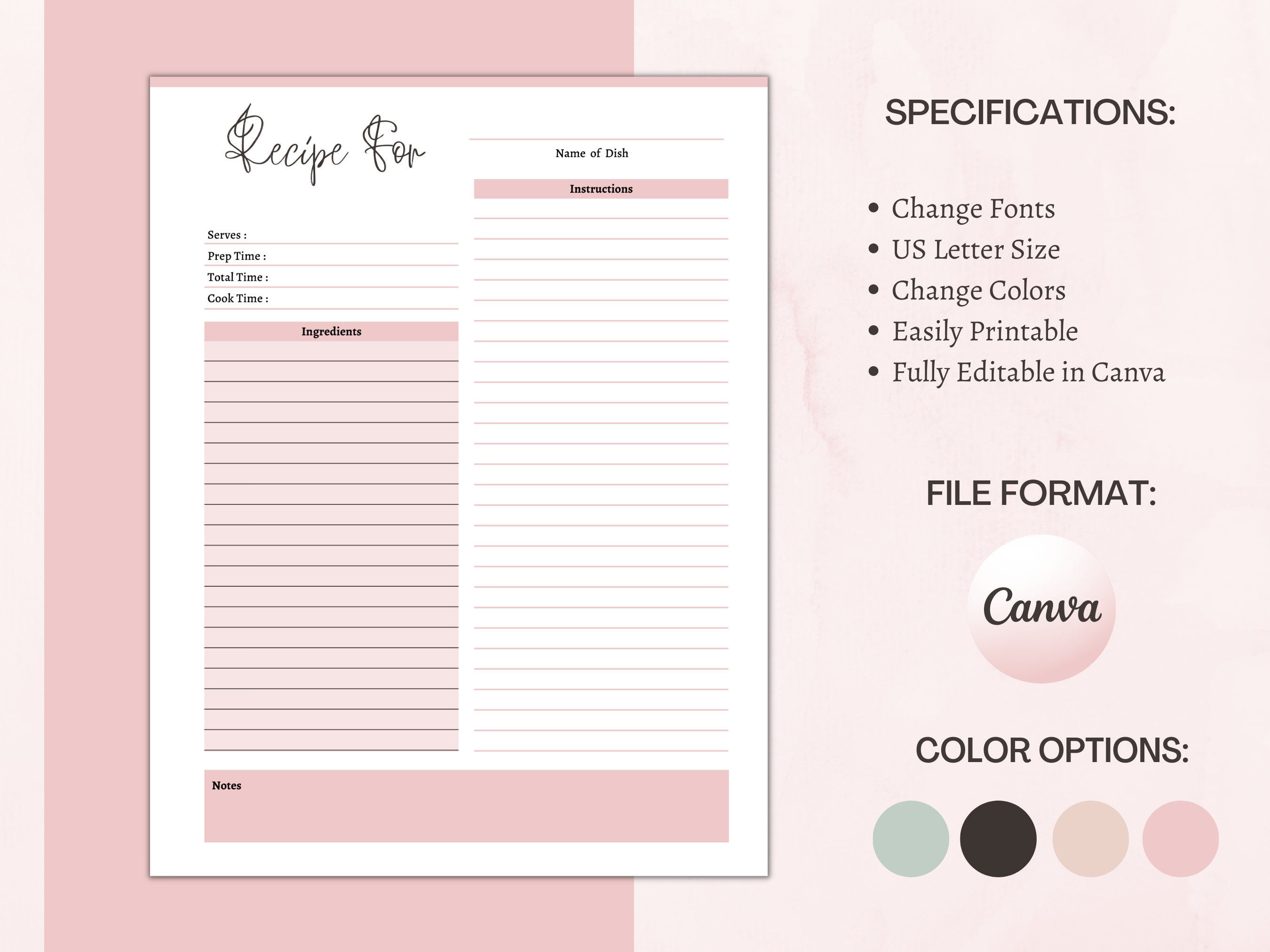 Recipe List Template