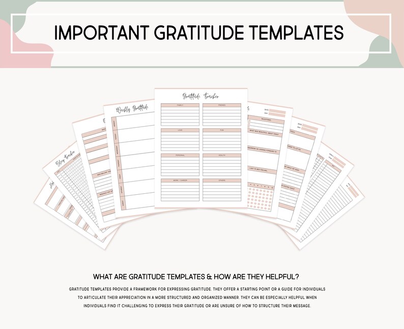Gratitude Journal Printable Bundle Mindfulness Log Wellness - Etsy