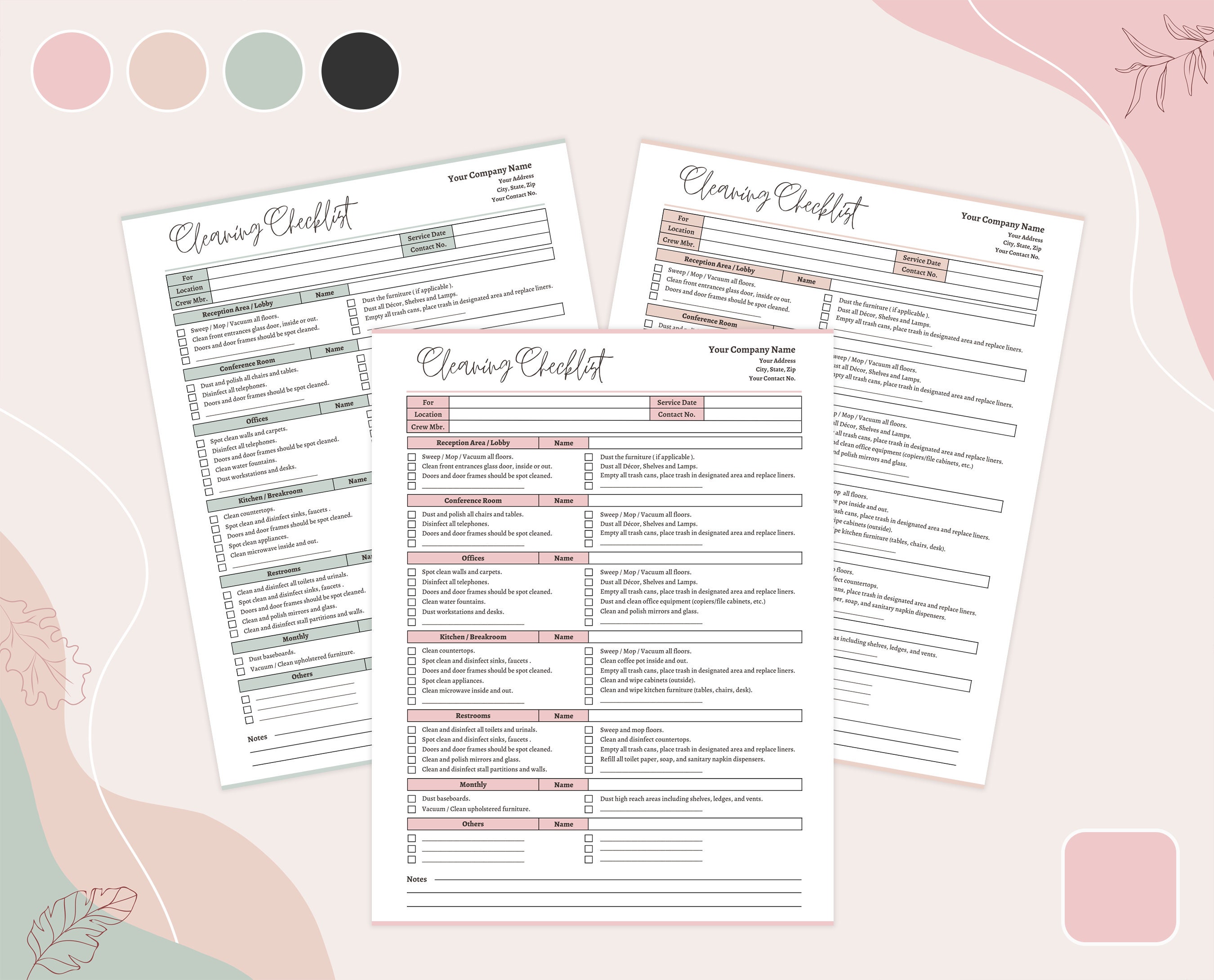 Cleaning Checklist Template Printable Cleaning Service Planner - Etsy