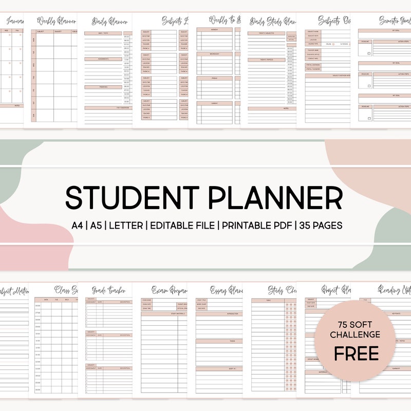 Student Planner - Etsy