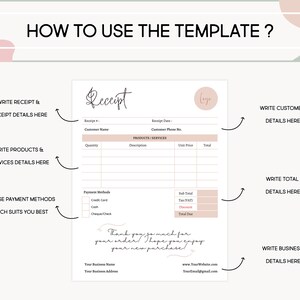 Receipt Templates, Editable in Canva, Printable Business Payment ...