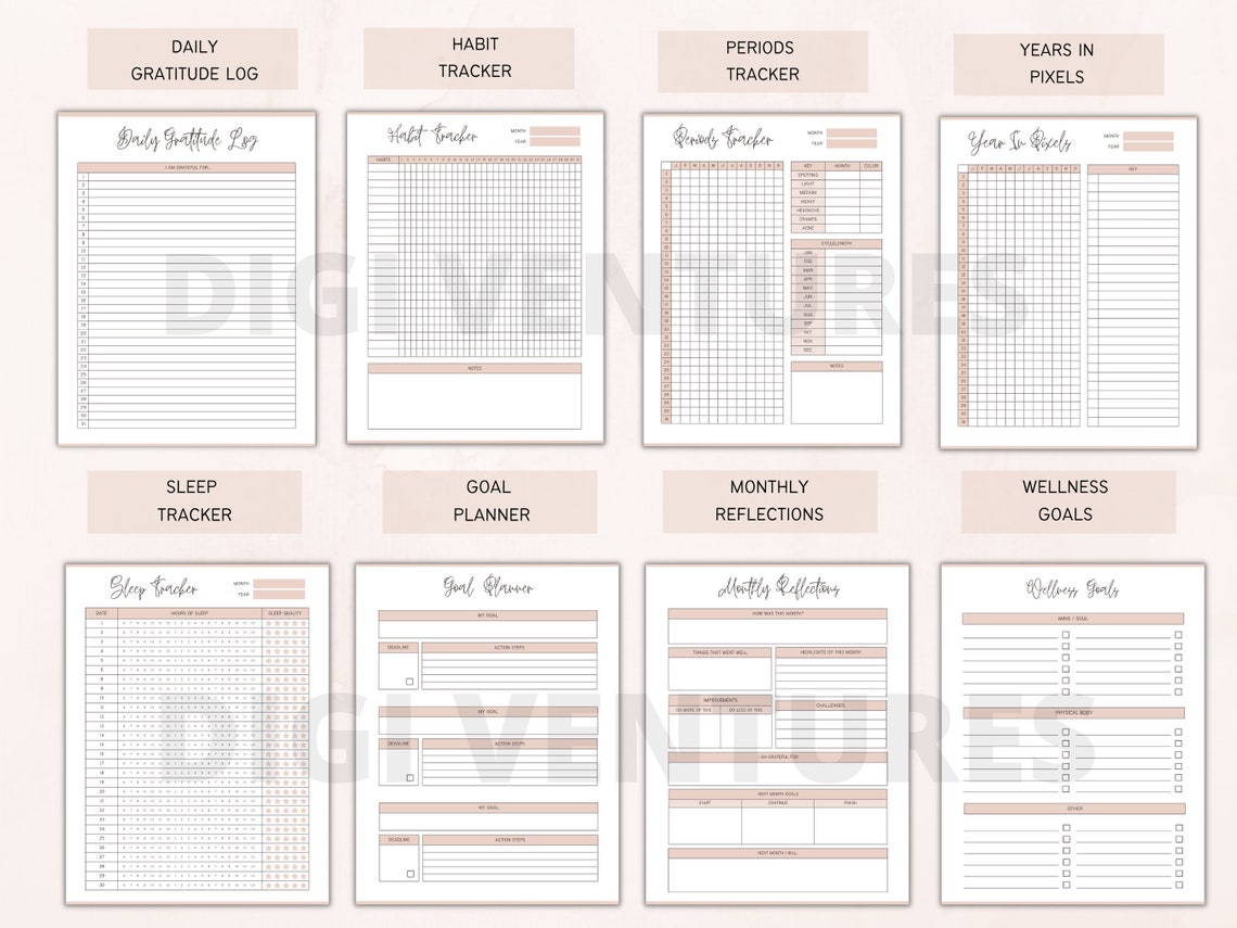 Self Care Planner Printable Mood Tracker Daily Check in - Etsy UK