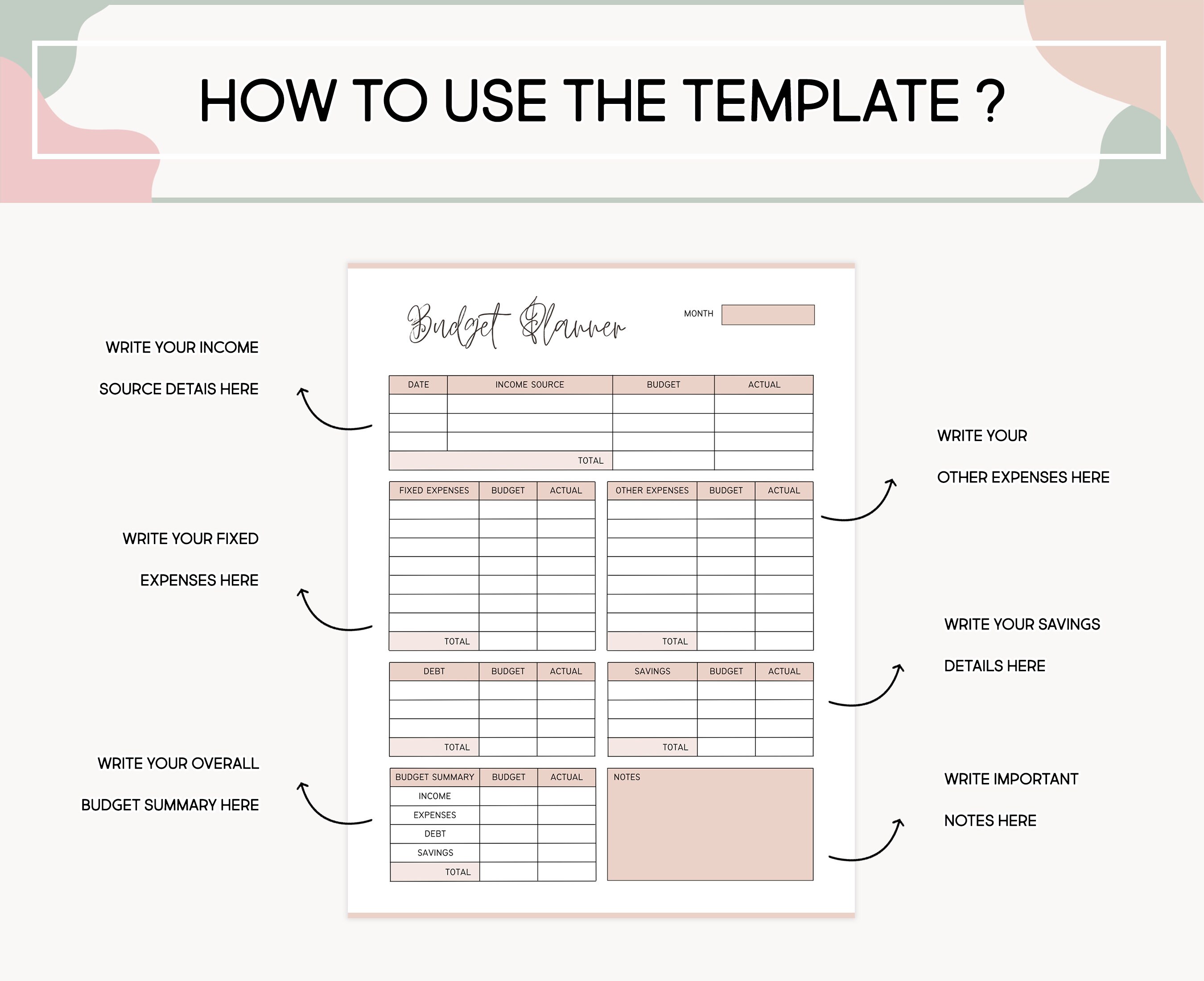 Finance Planner Template Canva Editable Printable (Instant Download) - Etsy