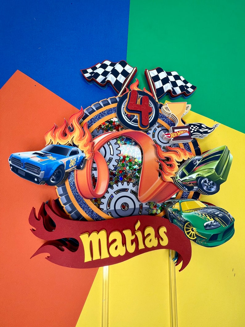 Cars Cake Topper, Birthday Decoration, Hot Wheels Cake Topper, Car ...