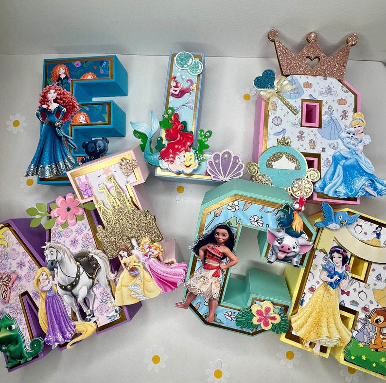 Princess 3D Letters, Personalized Birthday Decoration, Princess Party ...