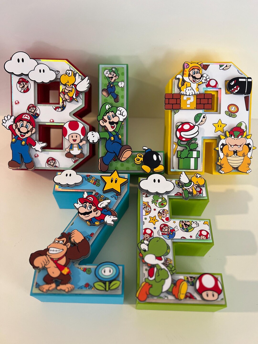 3D Mario Letters, Custom Mario Bross Decorations - Etsy