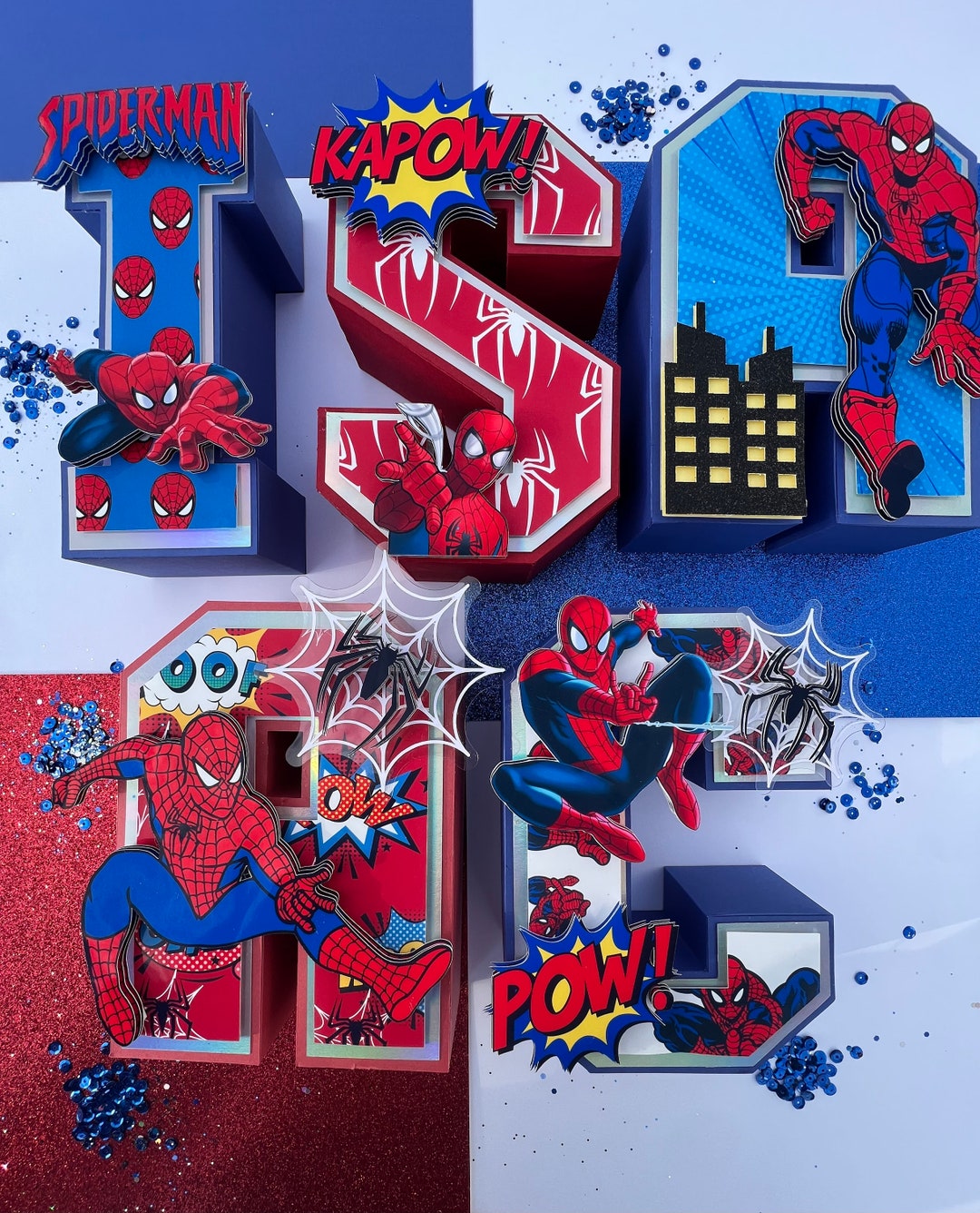 Spider-man 3D Letter: Personalized Birthday Party Decor - Etsy