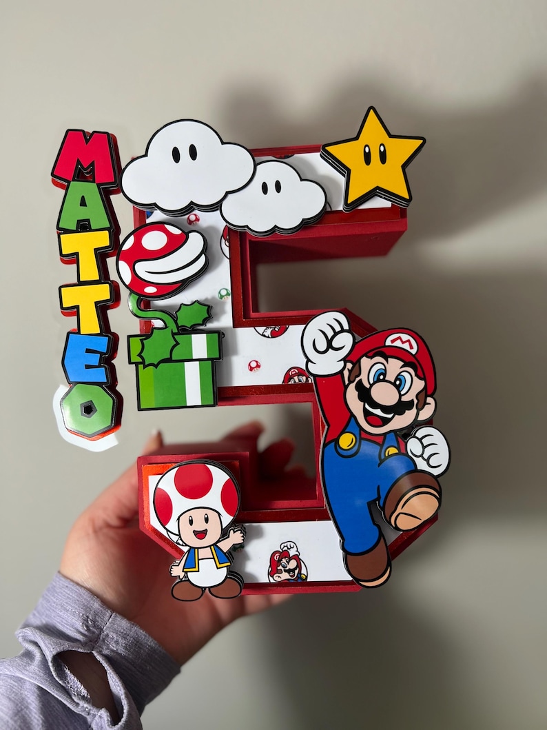 3D Mario Letters, Custom Mario Bross Decorations - Etsy