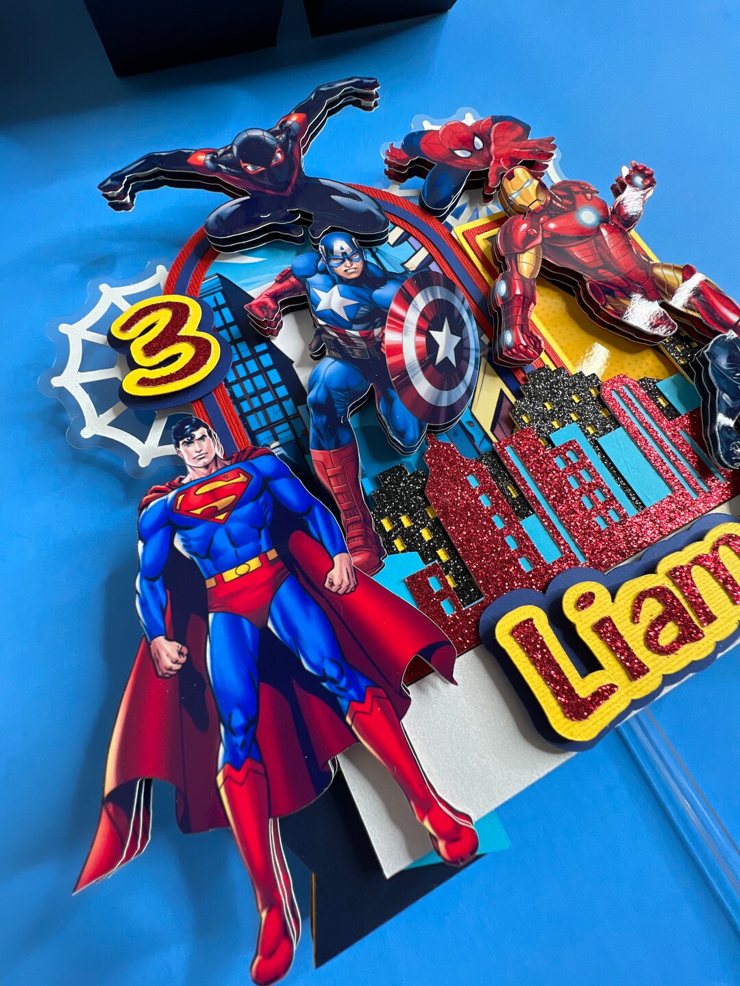 Comic Books Cake Topper, Superheroes Caketopper, Party Decoration ...