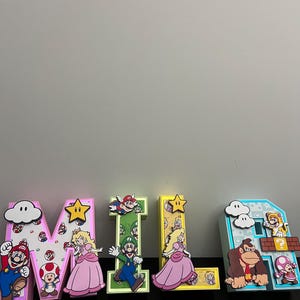 3D Mario Letters, Custom Mario Bross Decorations - Etsy