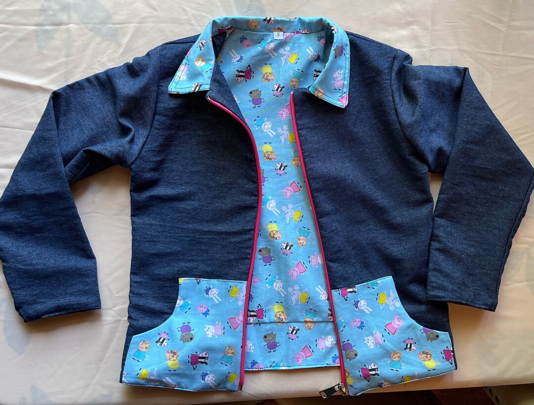 Girls Peppa Pig Jacket. Coat Blue Pink - Etsy