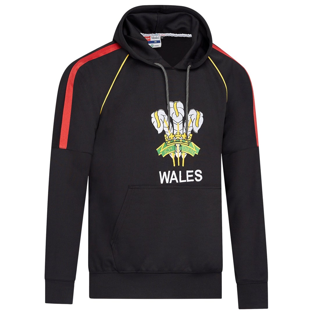 Black Rugby Fan Gift Hoodie Unisex Wales Full Sleeve Creative ...