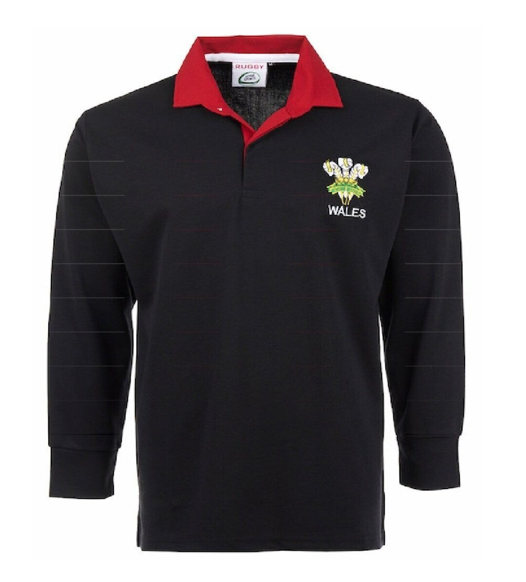 Men Wales Rugby Long Sleeve Shirt With Embroidered Logo. Wales Rugby ...