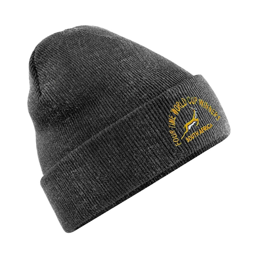 Rugby Springboks Beanie Hat Skull Cap Cuffed Woolly Knit for Men and ...