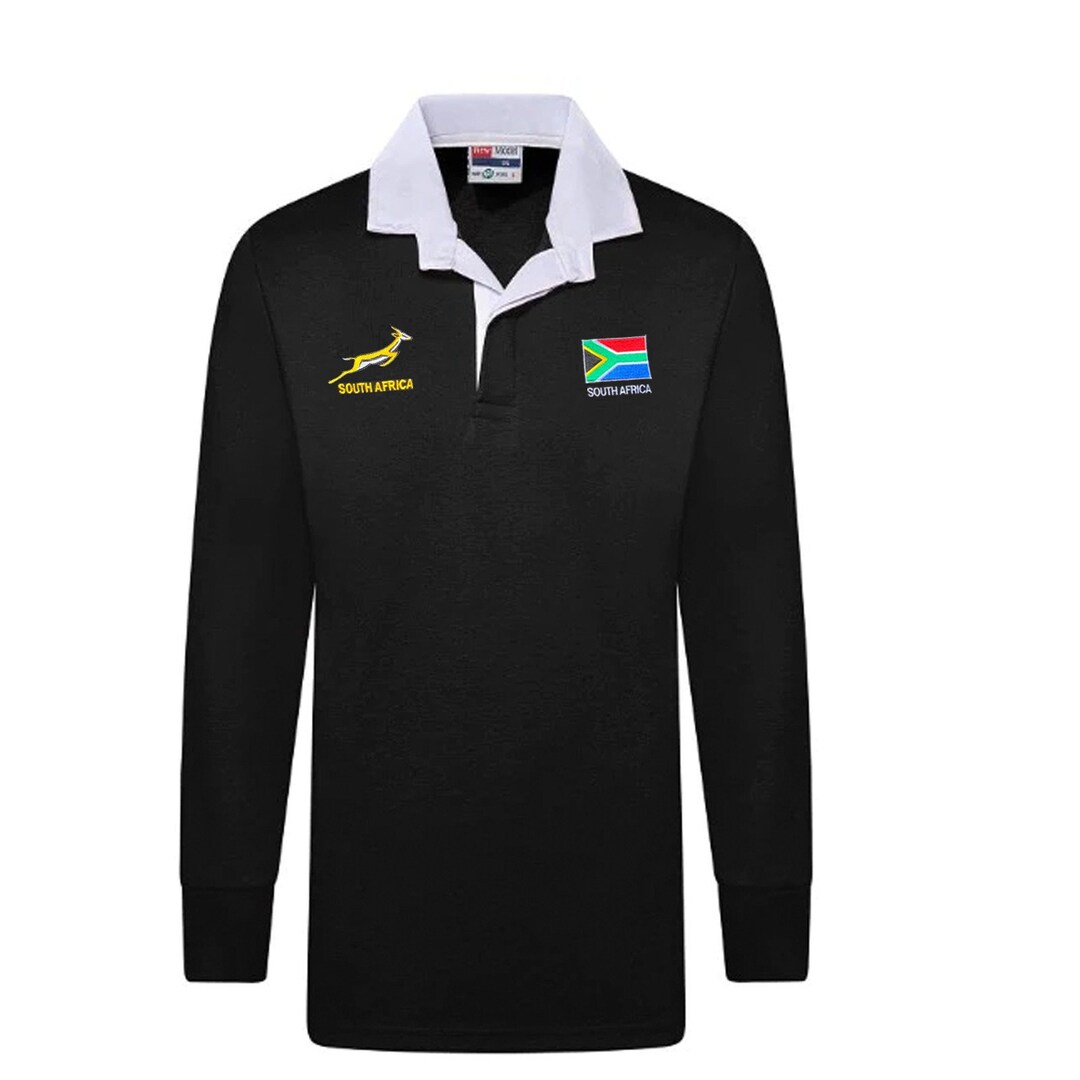 Springboks Jersey Men South Africa Rugby Long Sleeve Embroidered Logo ...