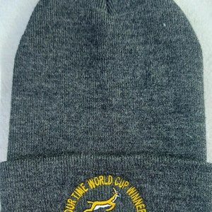 Rugby Springboks Beanie Hat Skull Cap Cuffed Woolly Knit for Men and ...