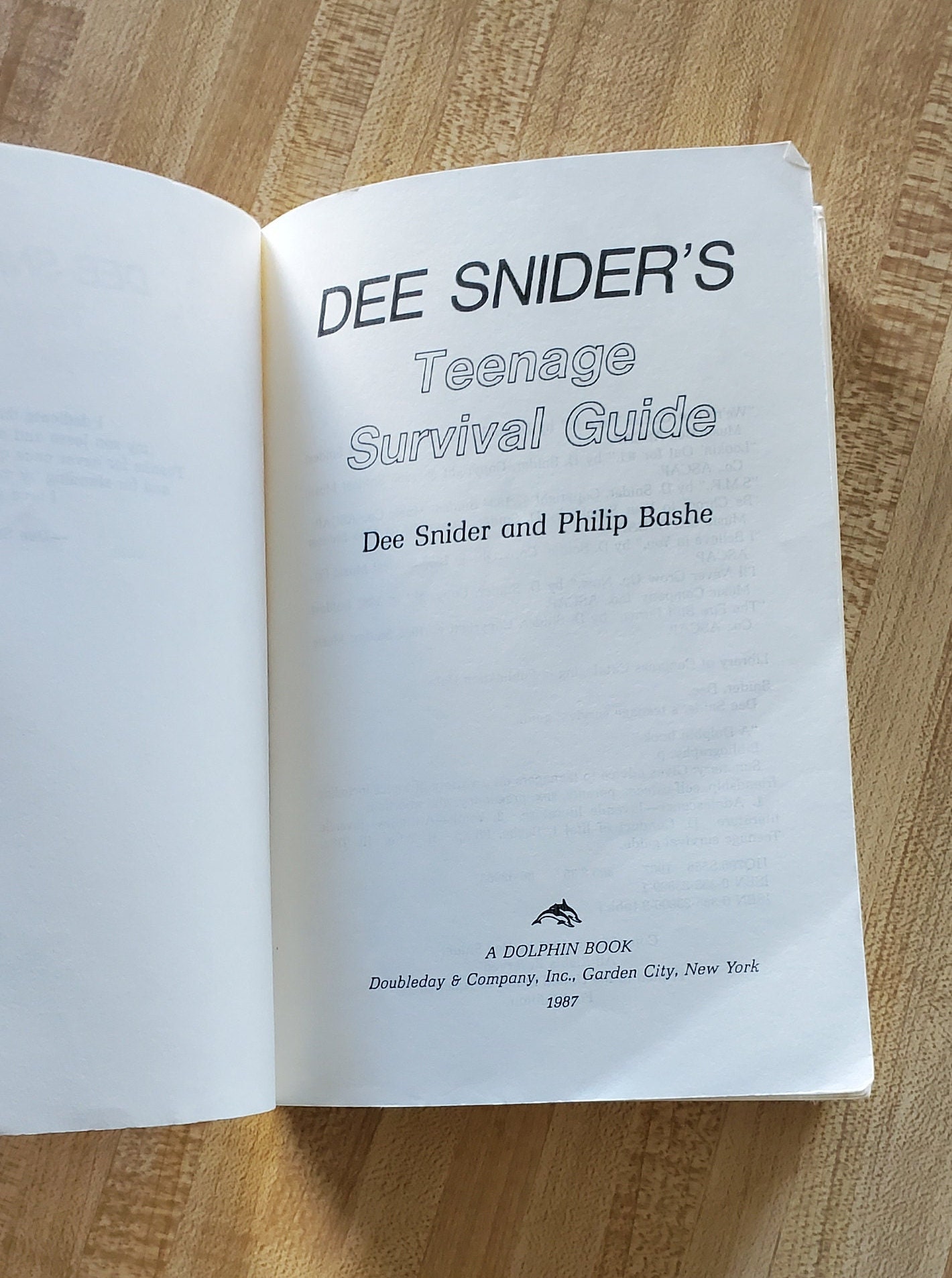 Dee Snyder's Teenage Survival Guide 1987 Vintage Paperback - Etsy