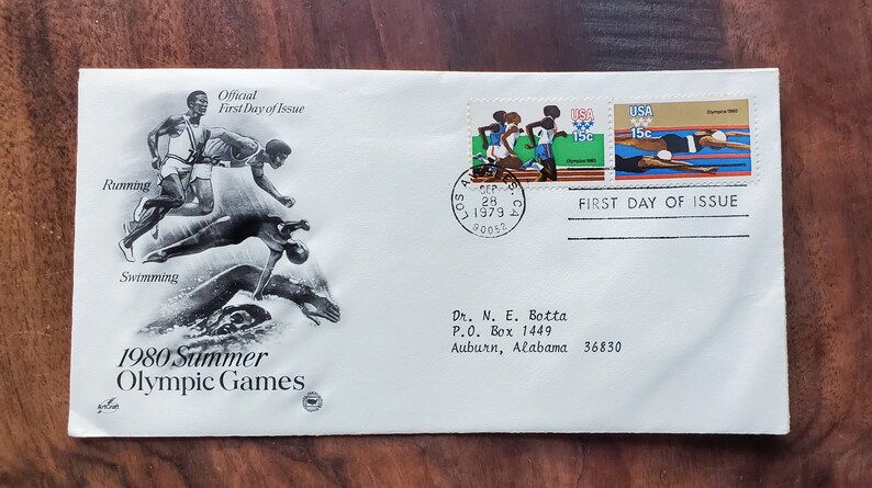 1980 Summer Olympic Games First Day Issue Stamps Set of Two Running ...
