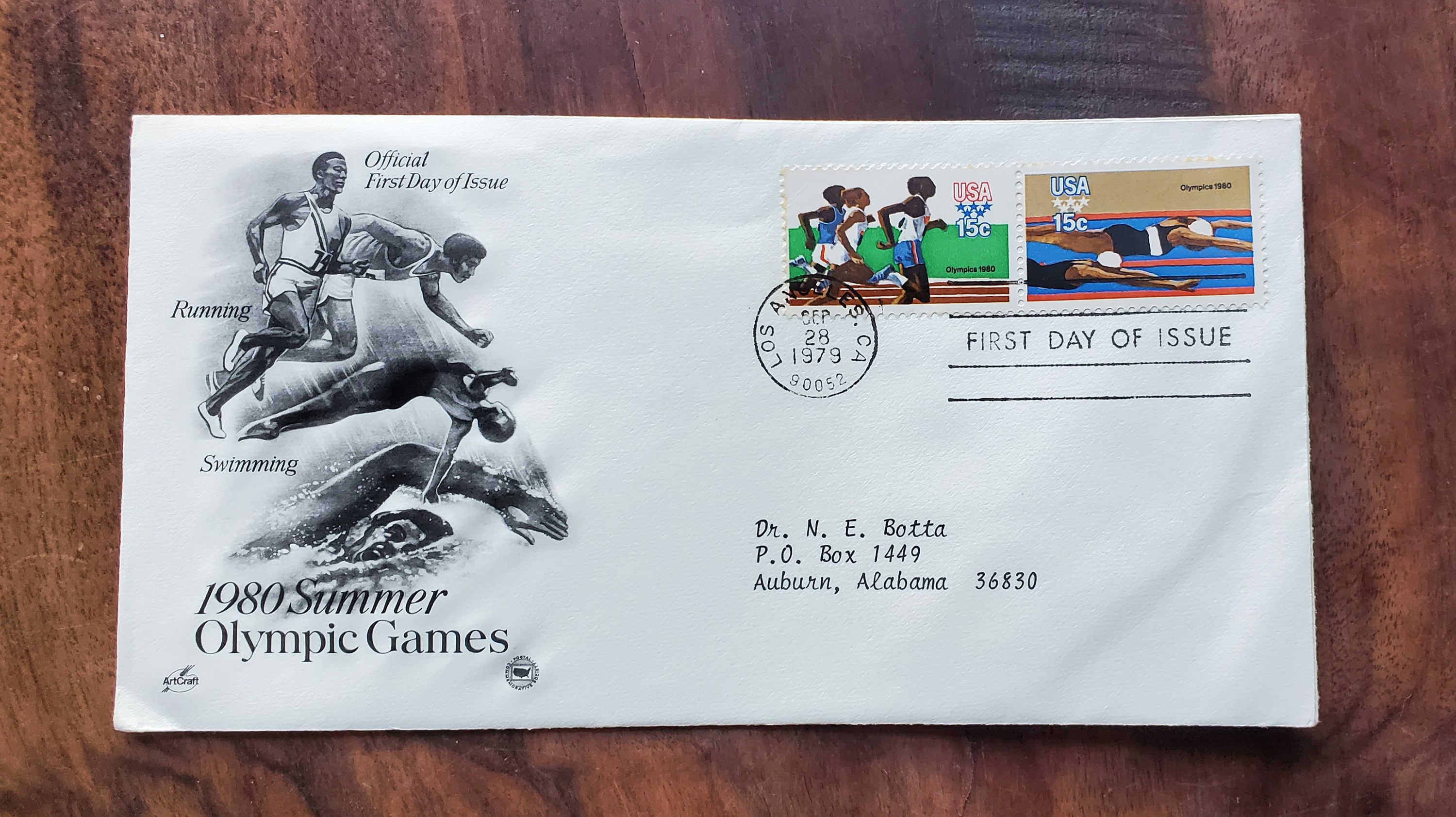 1980 Summer Olympic Games First Day Issue Stamps Set of Two Running/swimming & Rowing/equestrian ...