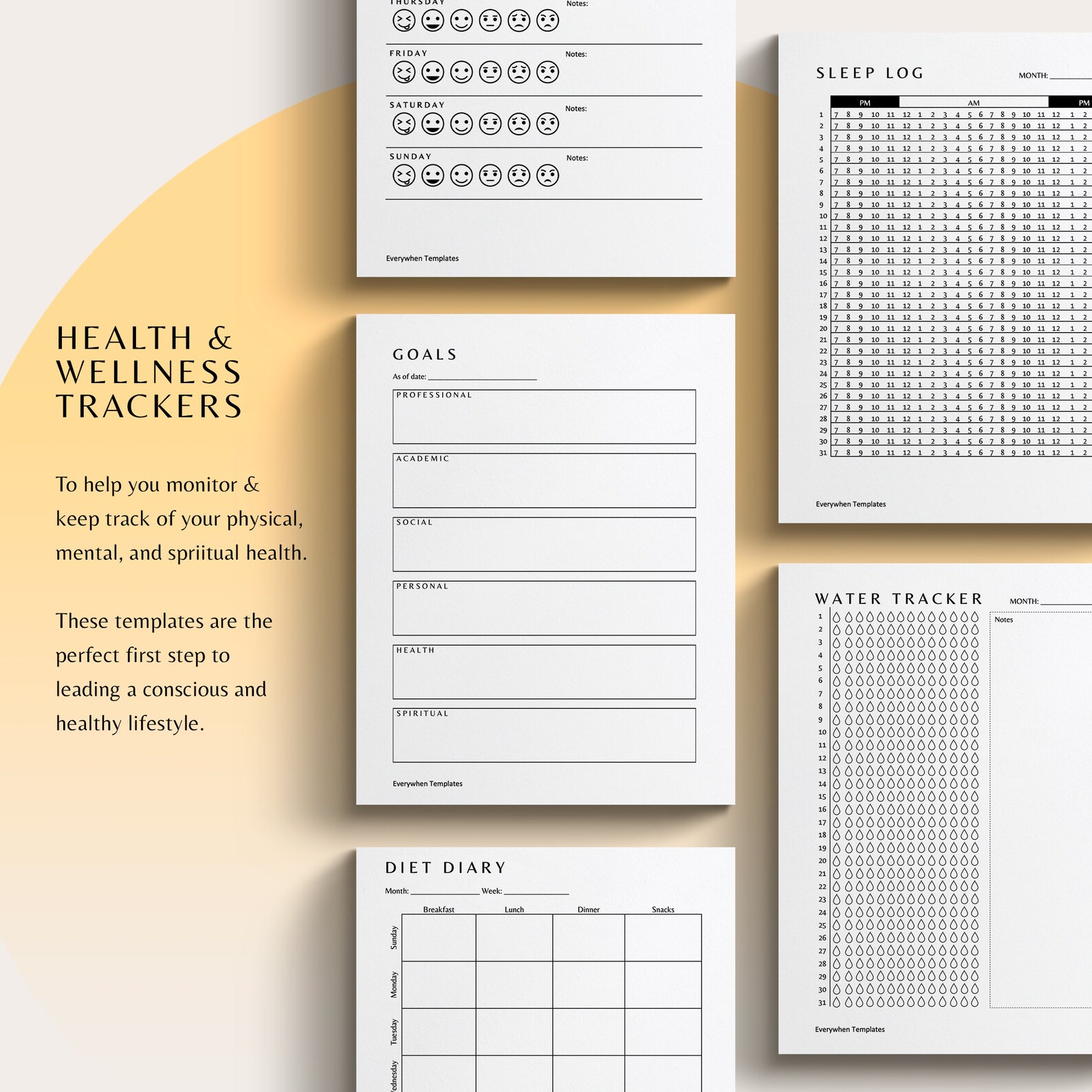 Basic All-in-one Printable Planner Journal Bundle Bullet - Etsy