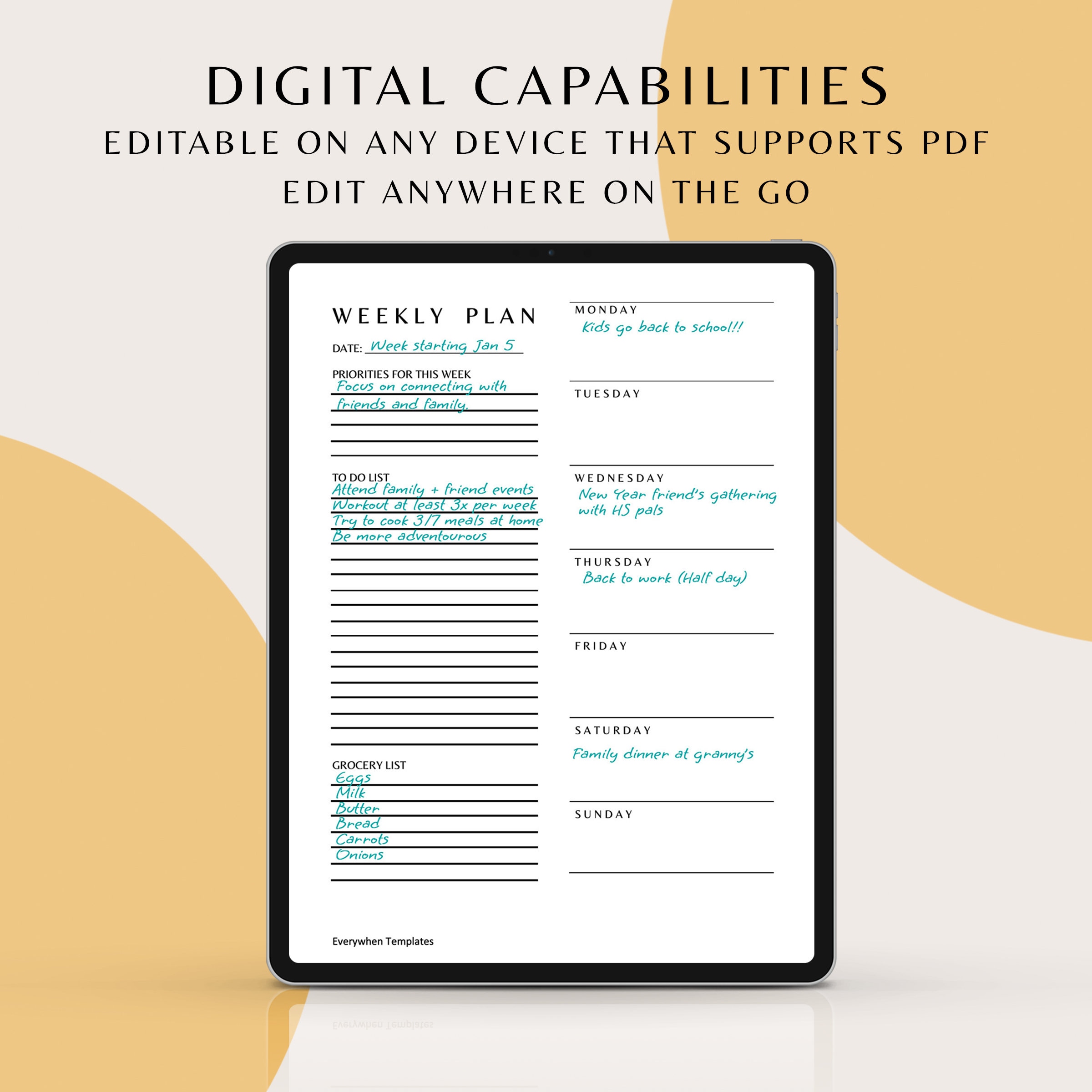 Basic All-in-one Printable Planner Journal Bundle Bullet - Etsy