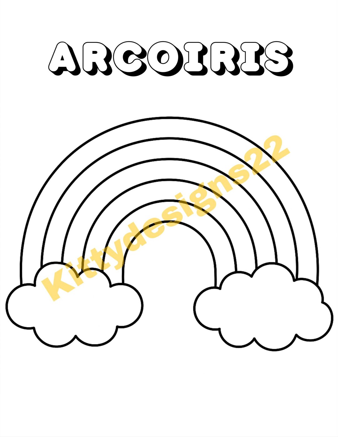 Rainbow Coloring Pages, Rainbow Coloring Sheet, 2 Sheets for Coloring ...