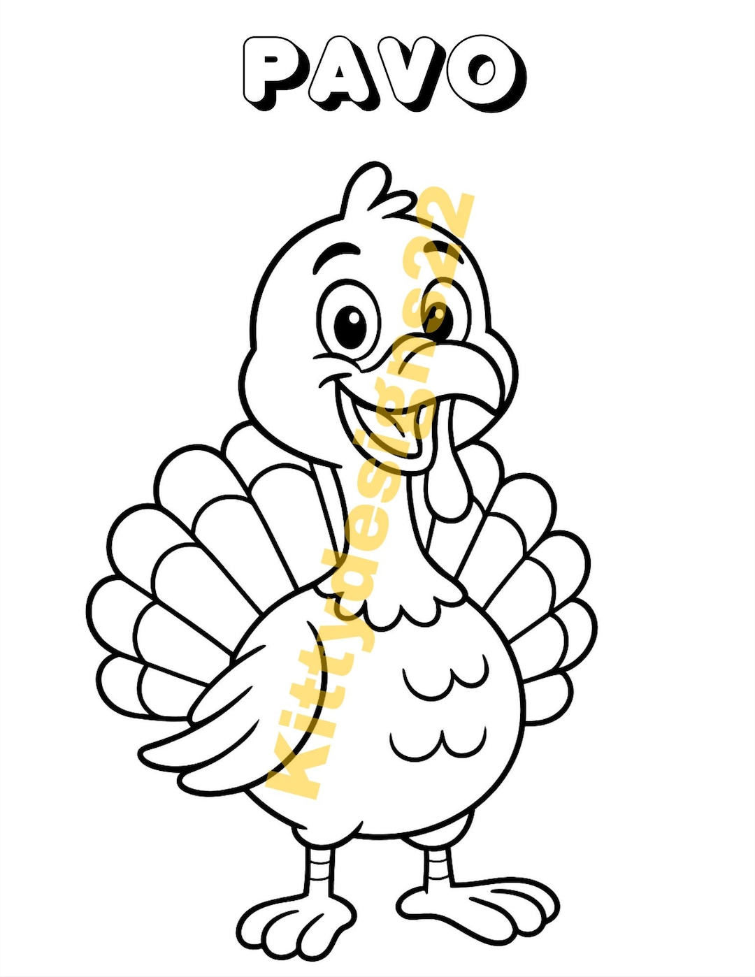Hojas De Colorear De Pavo, Coloring Sheet Turkey, 2 Sheets for Coloring ...