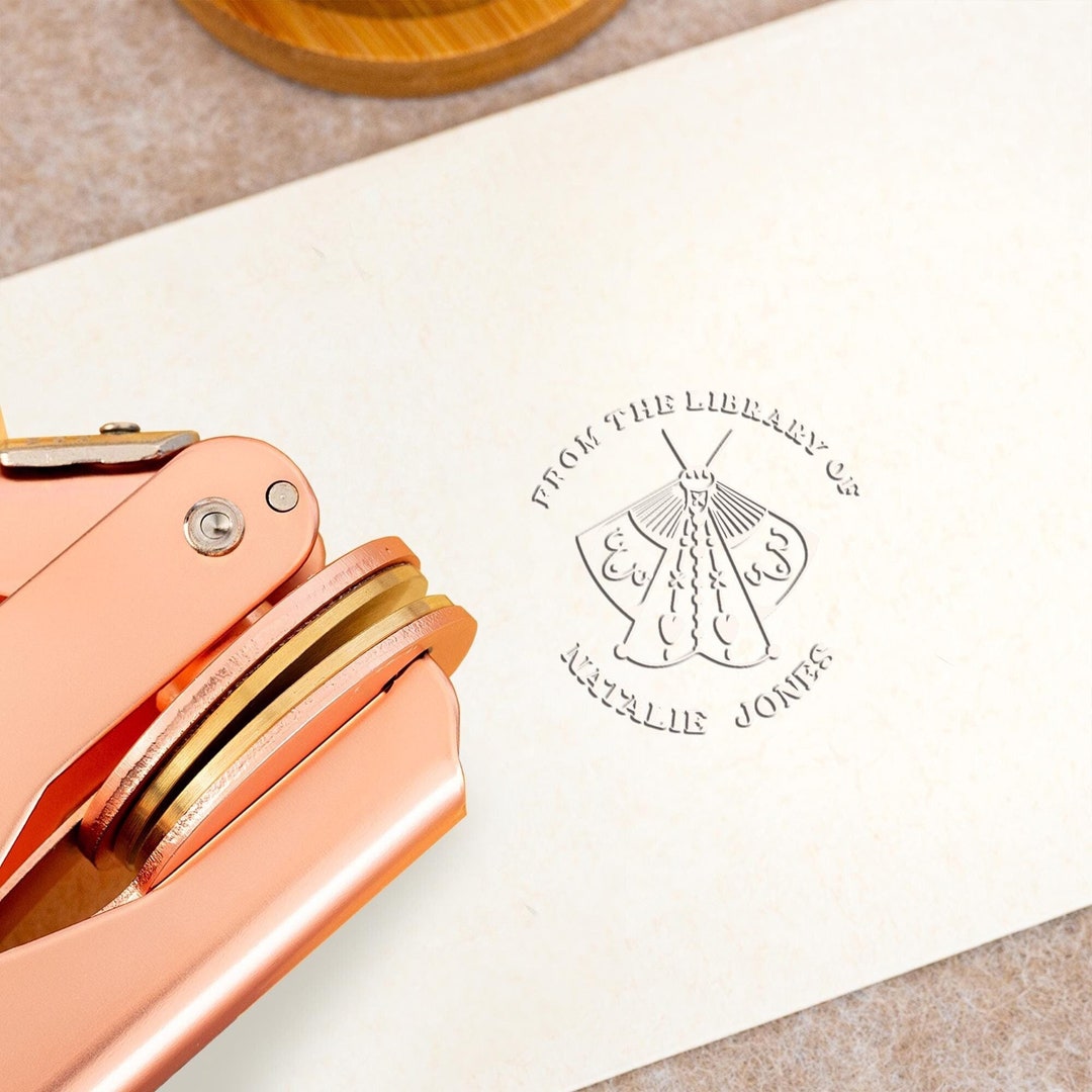 Custom Book Embosser, Personalized Embosser Stamp, Book Name Embosser ...