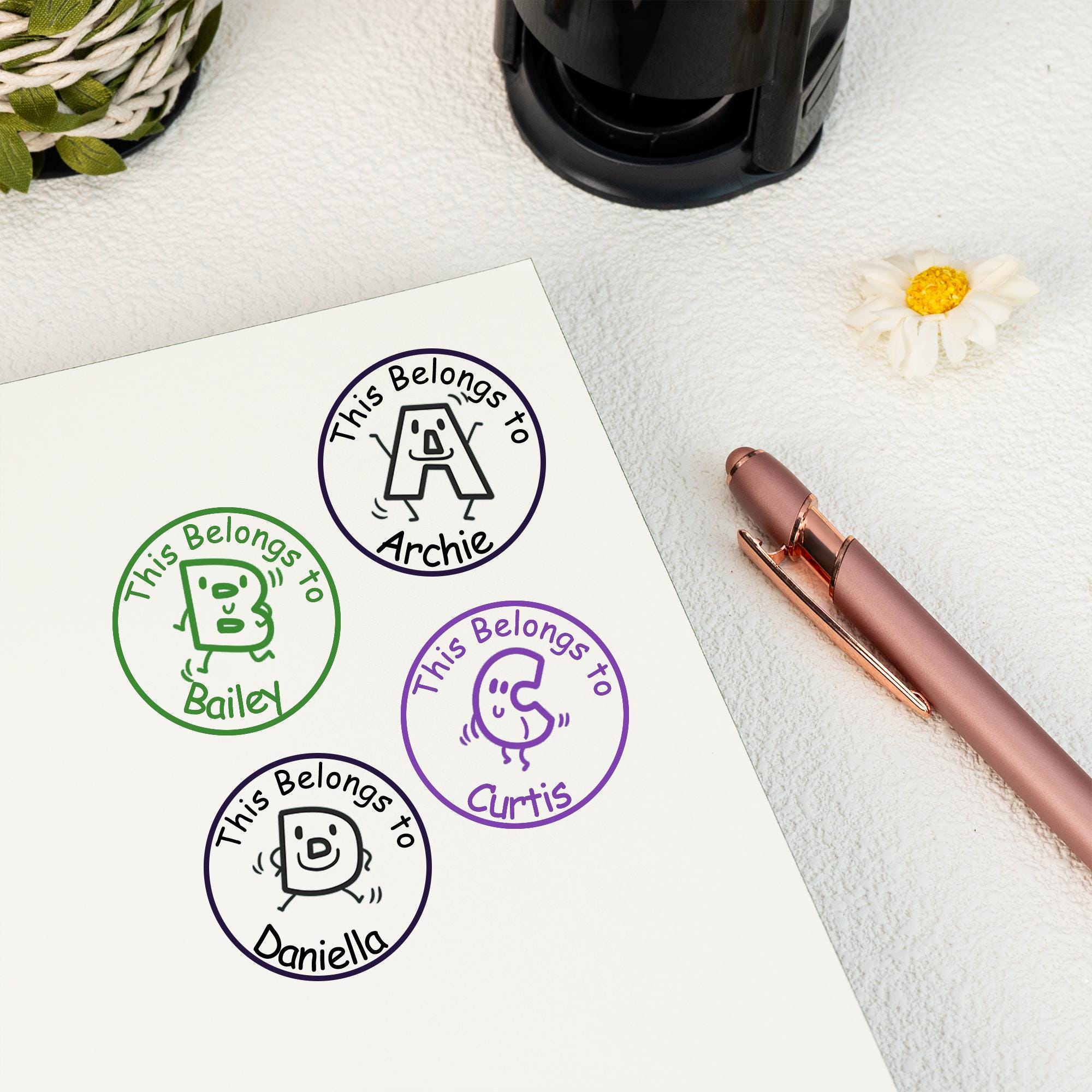 Personal Kids Name Stamp, Custom Name Stamp, Personalized Stamp, Custom ...
