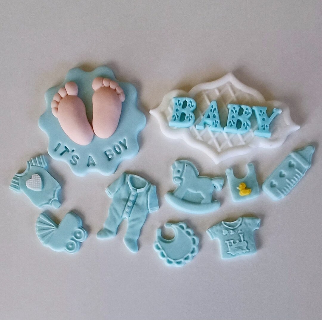 Edible Cake Toppers for Baby Shower Cake, Fondant Baby Feet - Etsy
