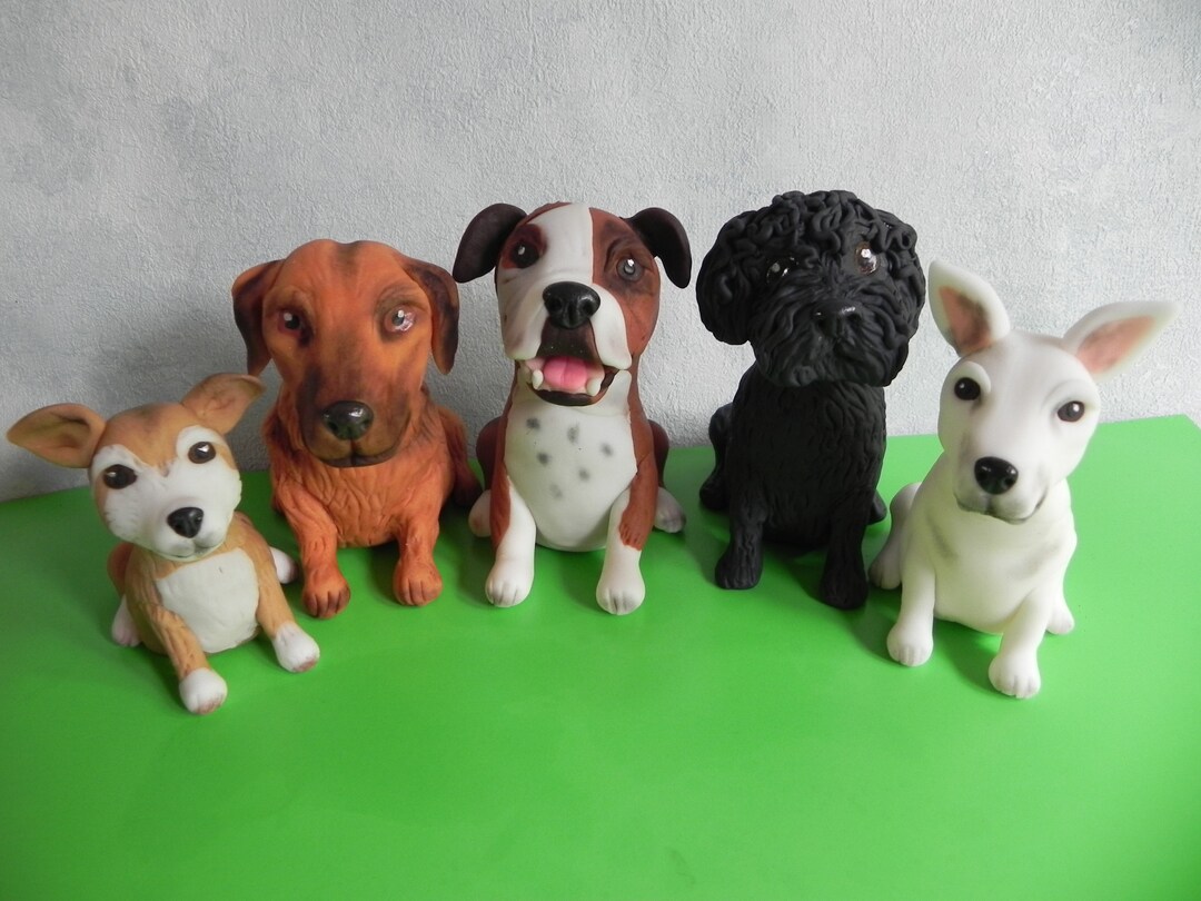 Fondant Dogs Dog Cake Decor Sugar Paste Dogs Dog Cake - Etsy