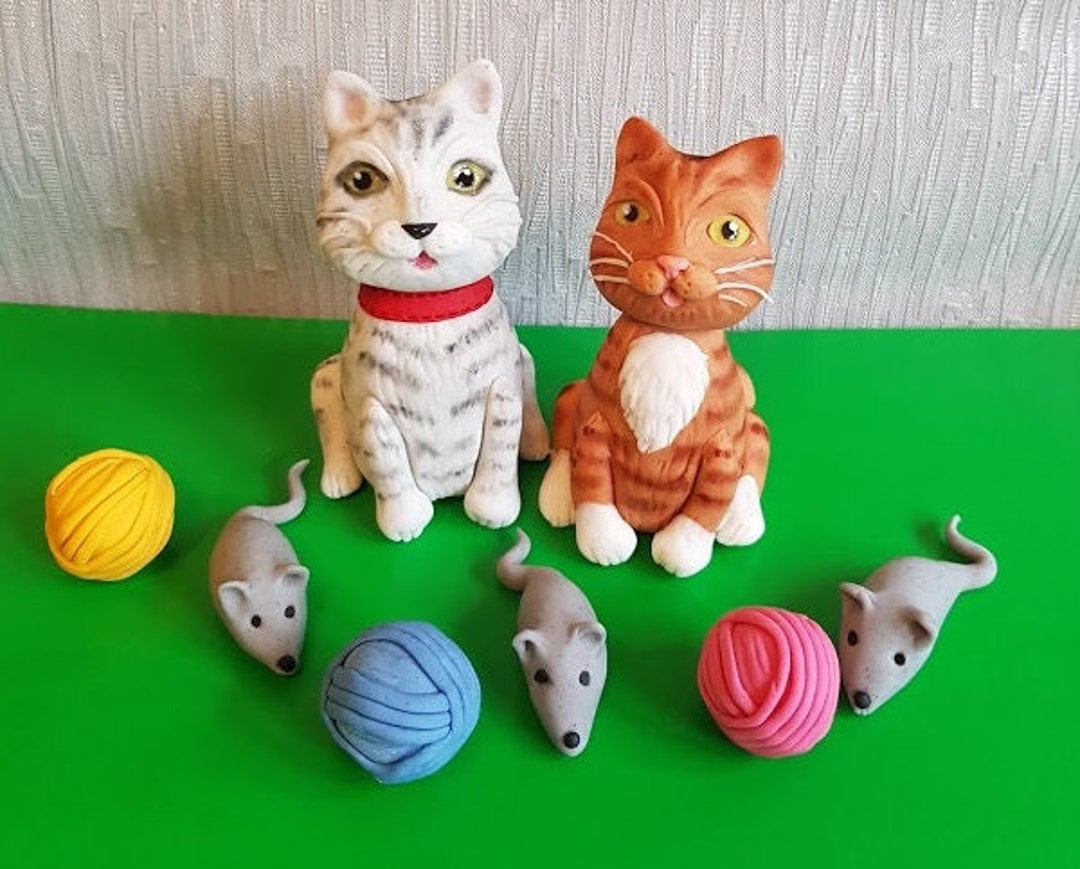 Fondant Cat Cake Toppers / Cat Birthday Cake Decorations - Etsy