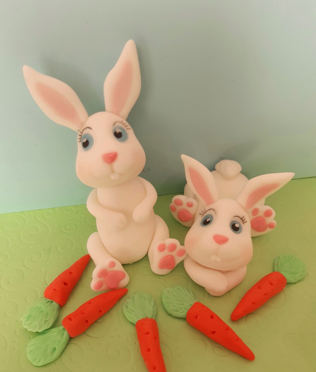 Rabbit Cake Toppers for Birthday Cake Decoration With Fondant Edible ...
