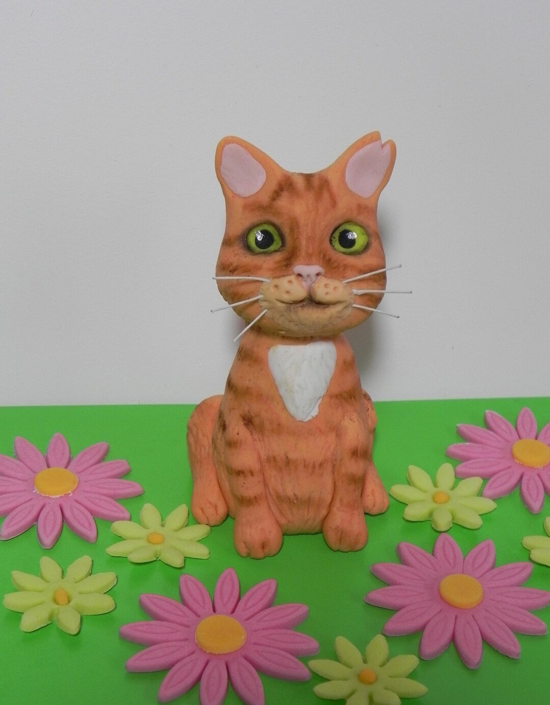 Cat Cake Topper Fondant Cat Cat Figure Sugar Paste Cat - Etsy