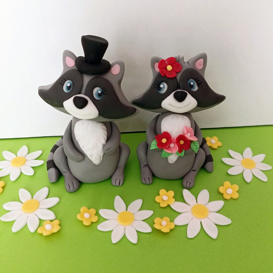 Fondant Raccoon Cake Toppers for Wedding Cake Decorating - Etsy