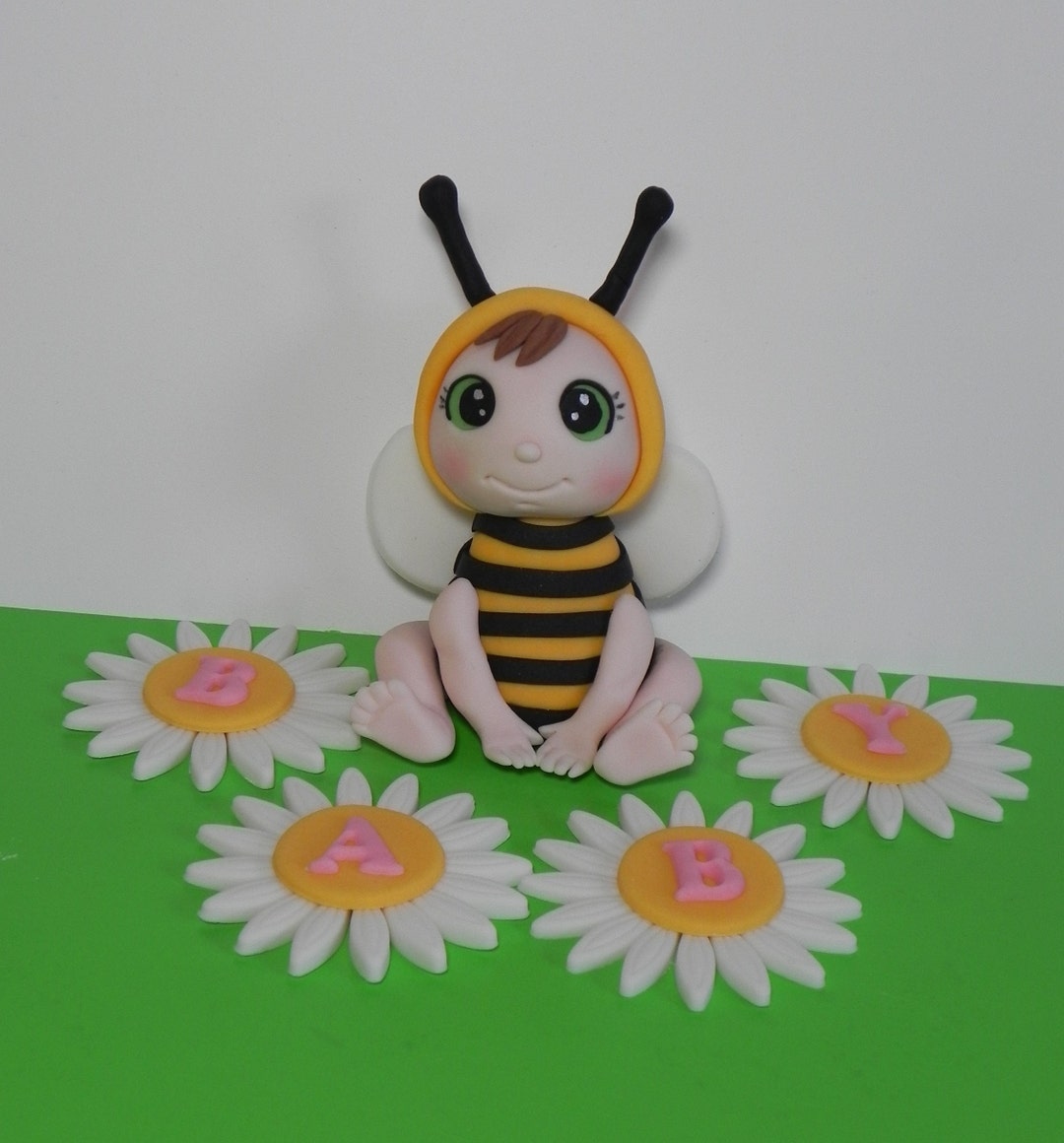 Bumblebee Topper Baby Cake Topper Fondant Baby Baby Shower - Etsy