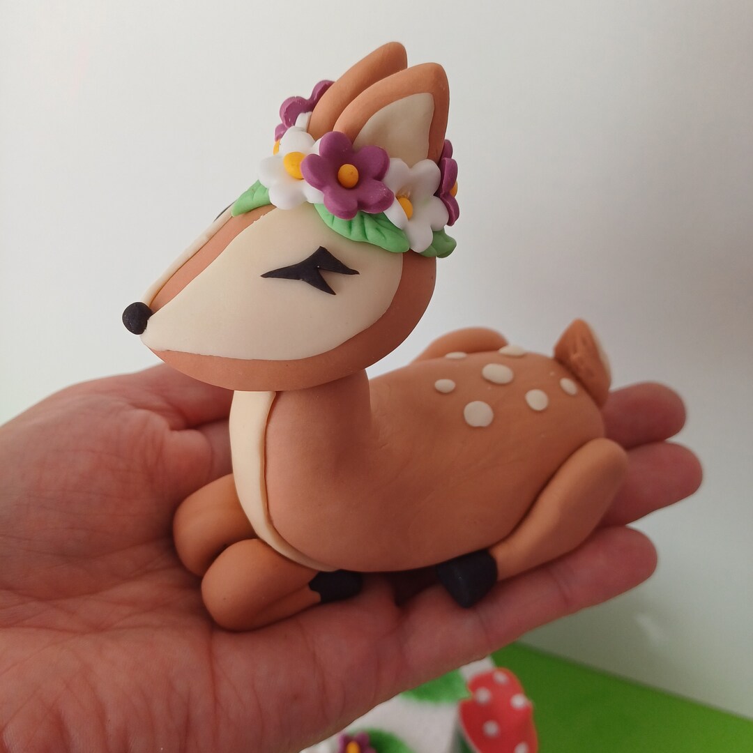 Deer Cake Topper for Woodland Theme Cake Decoration for Birthday Cake ...