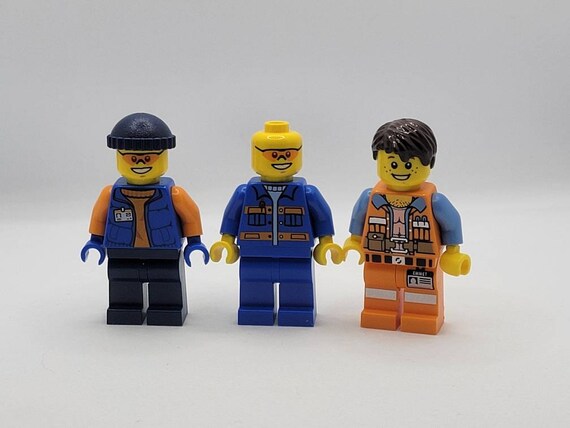 3x Lego Minifigures Male Construction Workers Handyman - Etsy
