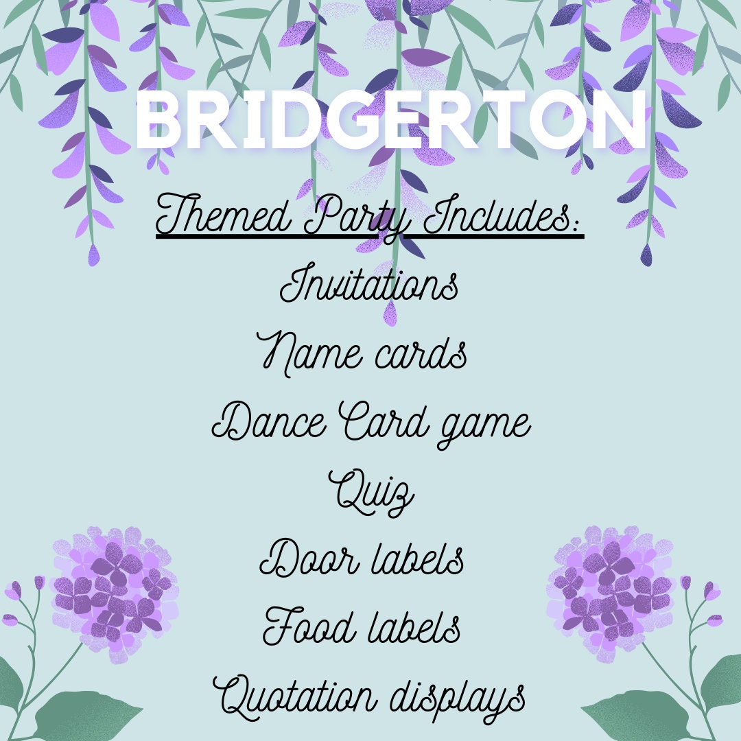 Personalised Bridgerton Themed Party - Etsy