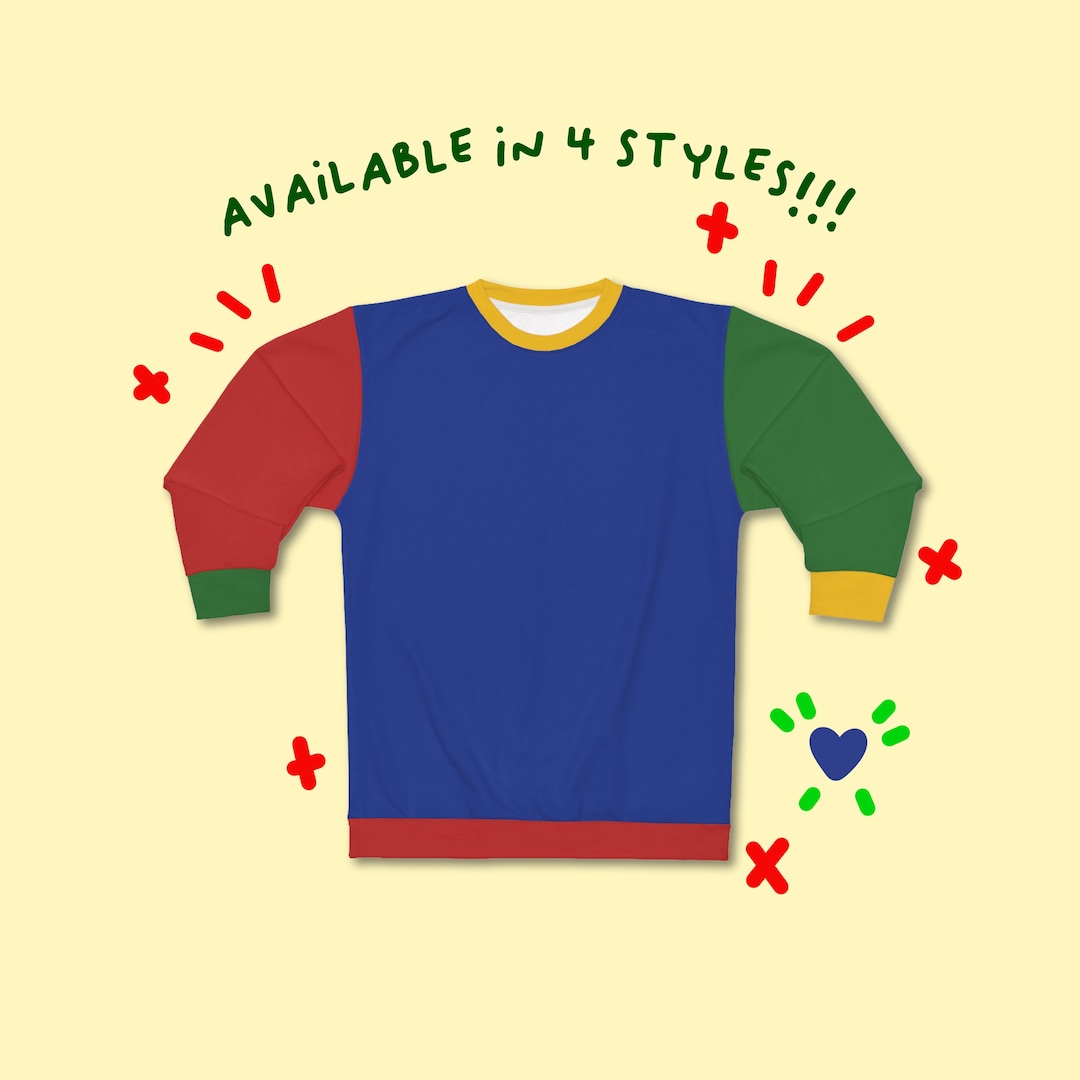 Retro Color Block Sweatshirt: Kidcore Clowncore Pullover - Etsy